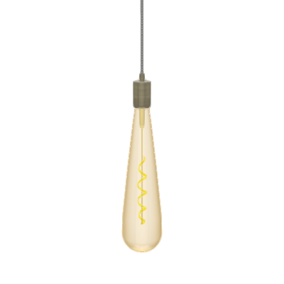 Single Pendant: Antique Brass with XL Tear Drop Bulb – MixMatch Lighting