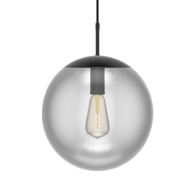 Single Pendant: 12" Clear Glass Neckless Shade with Clear Edison ...